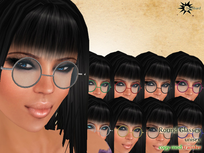 Second Life Marketplace Bombard Round Glasses Box